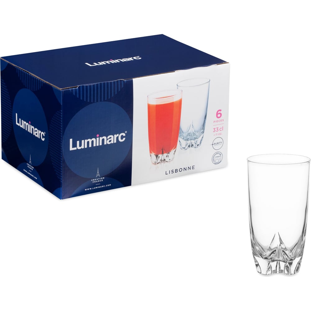 Набор стаканов LUMINARC LISBONNE 6 шт., 330 мл, высокие V0402 - выгодная цена, отзывы ...