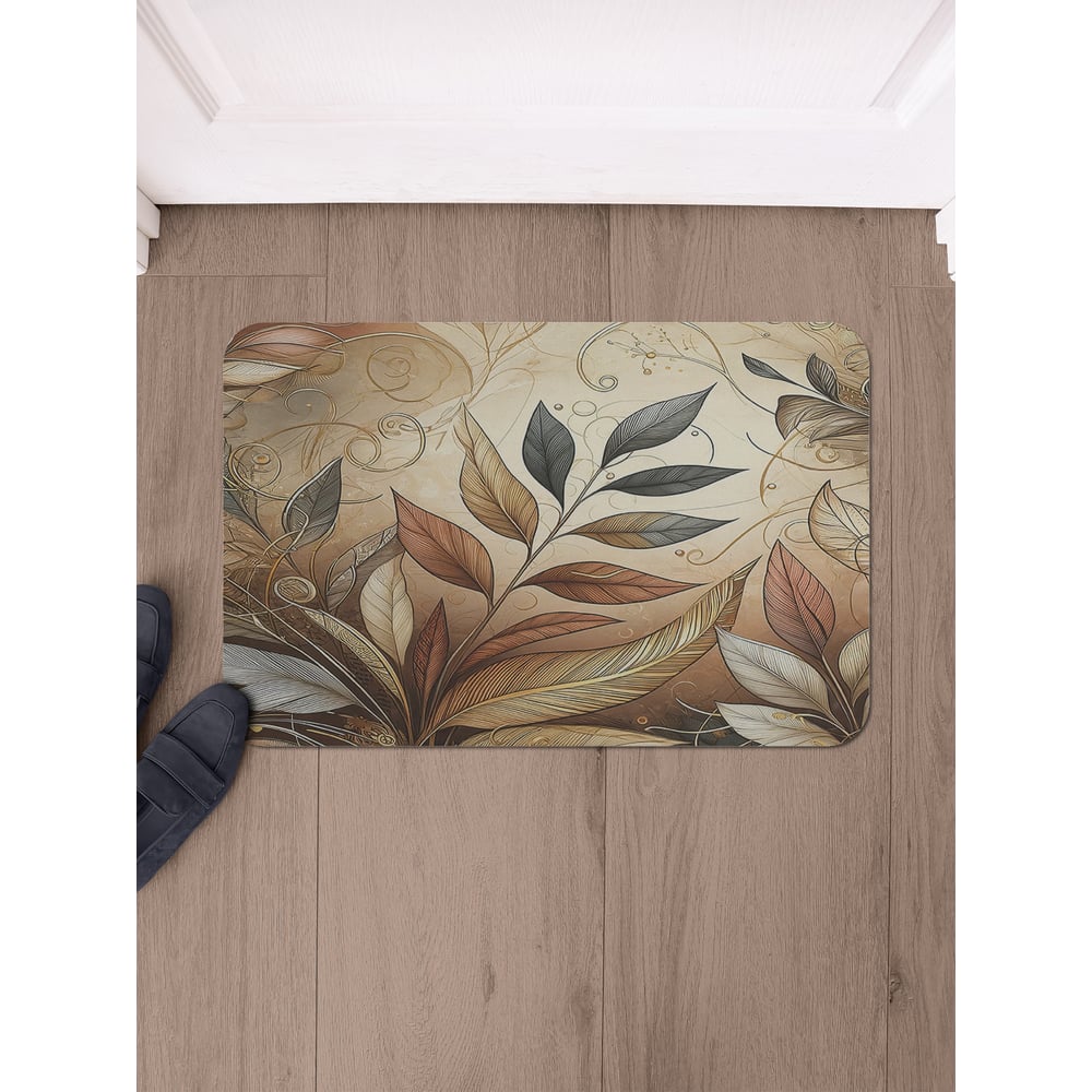 Коврик в прихожую JoyArty прямоугольный Раскраска листьев 58x38 см sbmrec_sd3481_58x38 ...