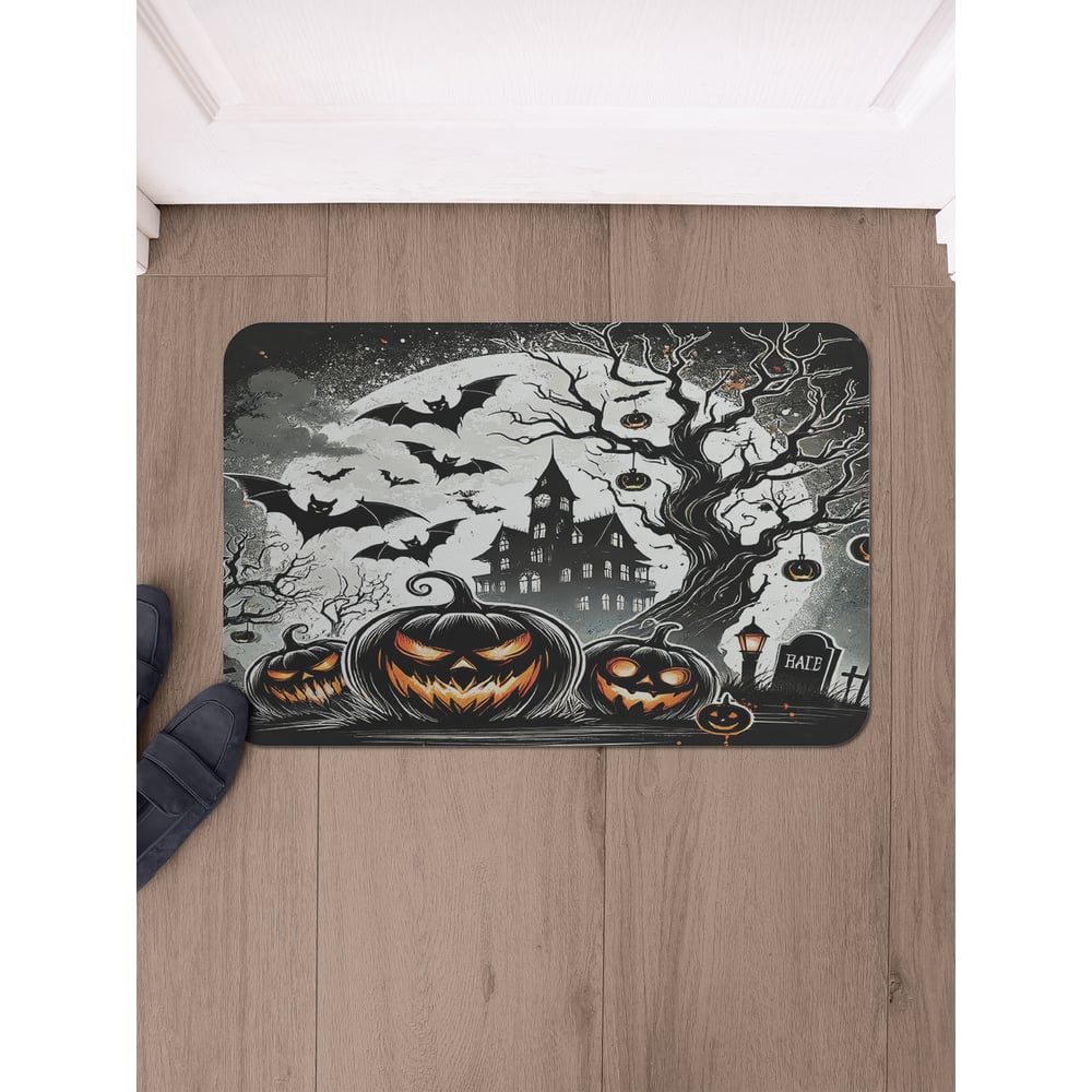 Коврик в прихожую JoyArty прямоугольный Ночь страха 58x38 см sbmrec ...