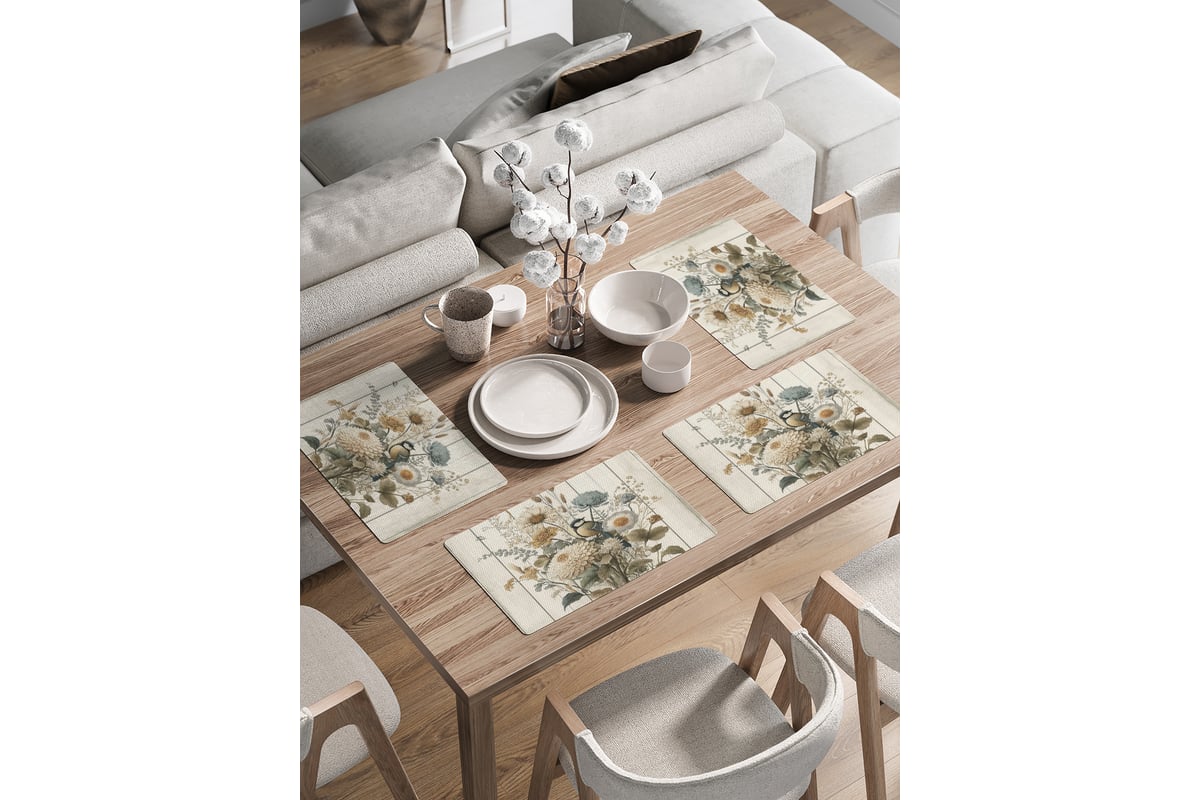 Сервировочные салфетки на стол JoyArty "Полевой букет", 30x46 см , ser002_sd3426_30x46 ...