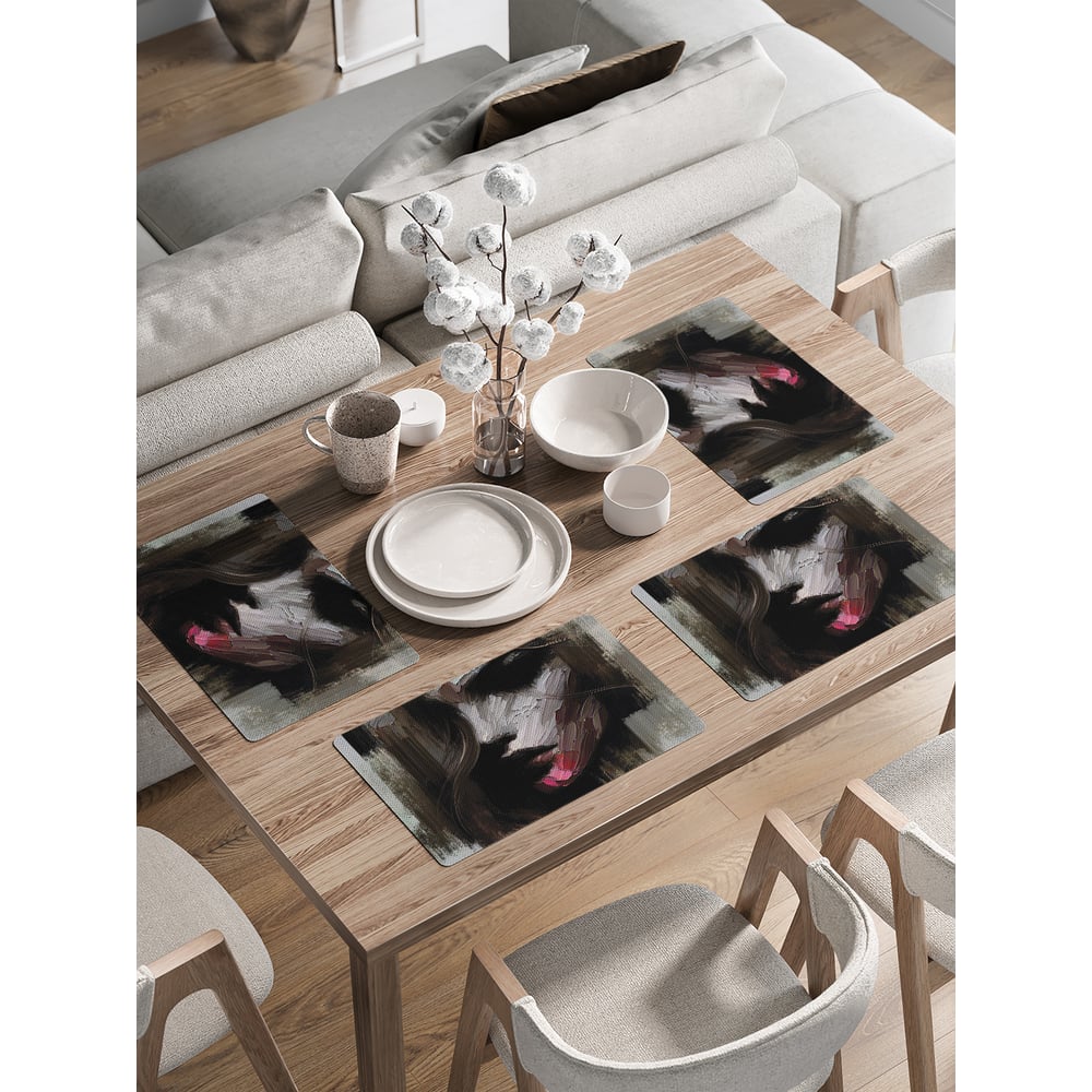 Сервировочные салфетки на стол JoyArty "Рисунок девушки", 30x46 см , ser002_sd3573_30x46 ...