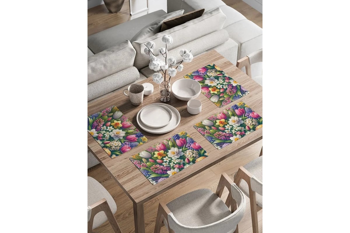 Сервировочные салфетки на стол JoyArty "Поле весны", 30x46 см , ser002_sd3533_30x46 - выгодная ...