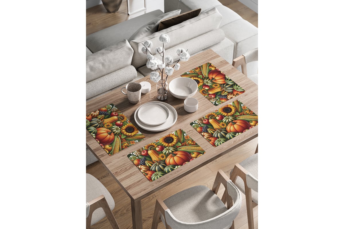 Сервировочные салфетки на стол JoyArty "Фруктовая поляна", 30x46 см , ser002_sd4024_30x46 ...