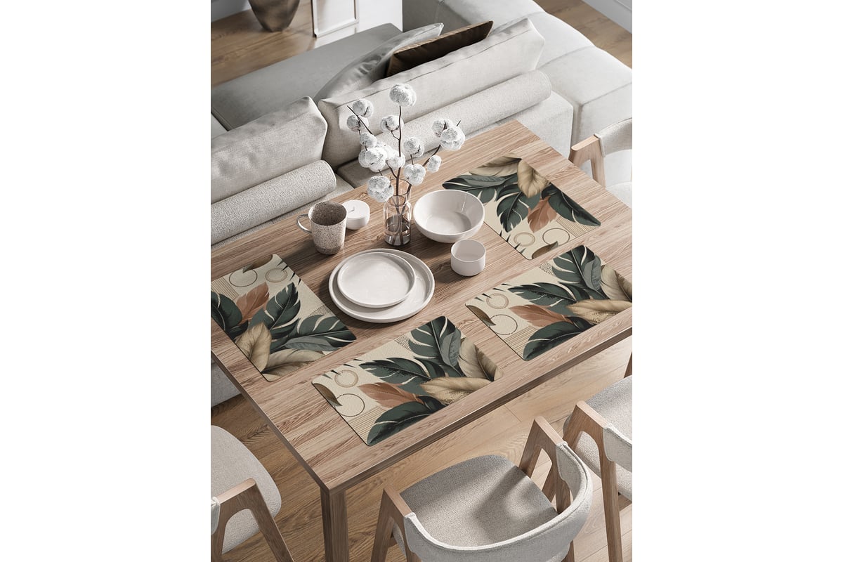 Сервировочные салфетки на стол JoyArty "Банановые листья", 30x46 см , ser002_sd3580_30x46 ...