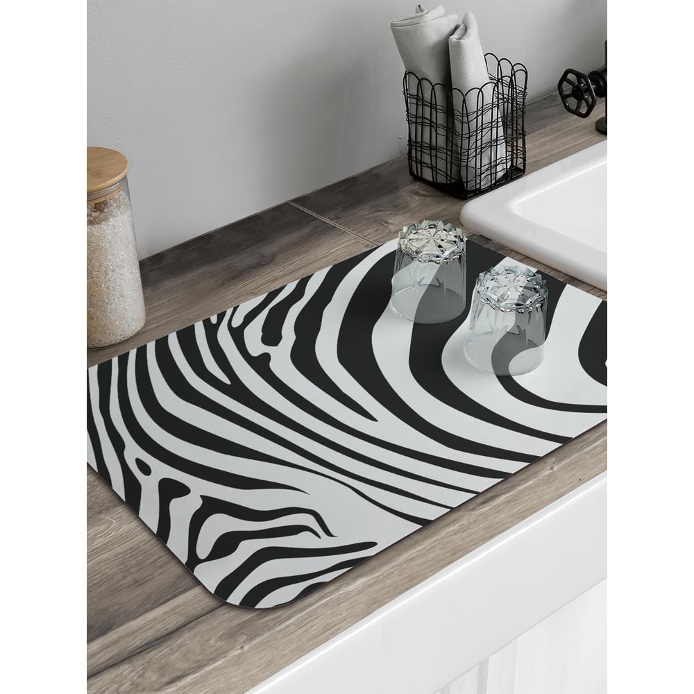 Коврик для сушки посуды JoyArty прямоугольный Зебровый узор 58x38 см sbmrec_12963_58x38 ...