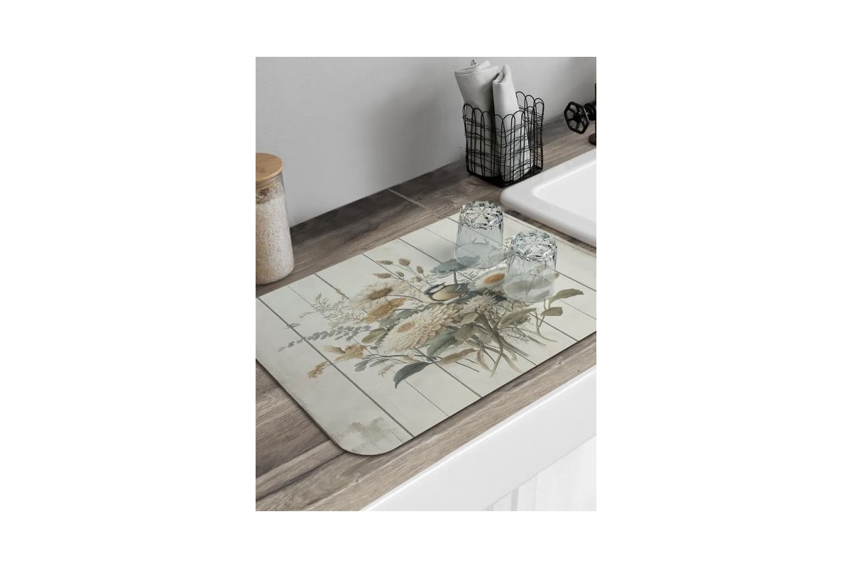 Коврик для сушки посуды JoyArty прямоугольный Полевой букет 58x38 см sbmrec_sd3426_58x38 ...
