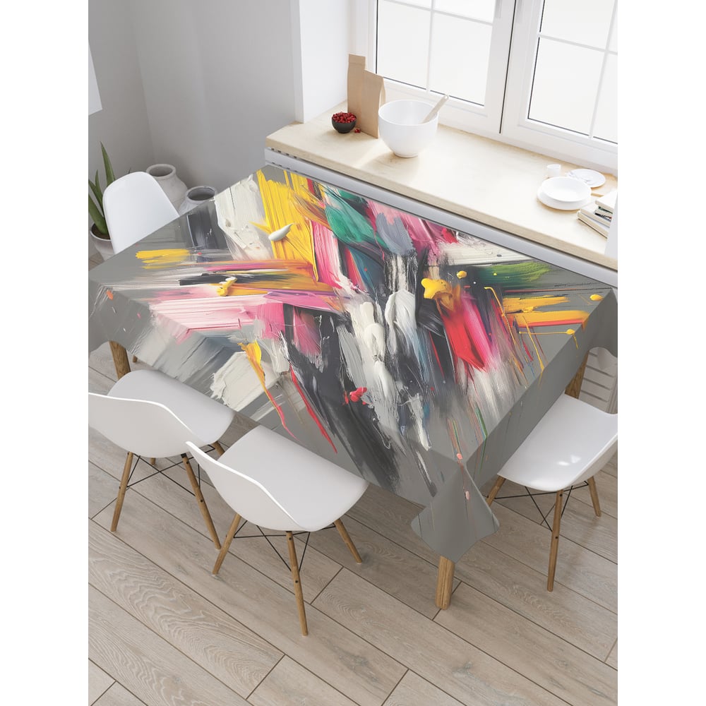 Прямоугольная тканевая скатерть на стол JoyArty с рисунком "Искусство", 120 на 145 см, tc_sd3522 ...