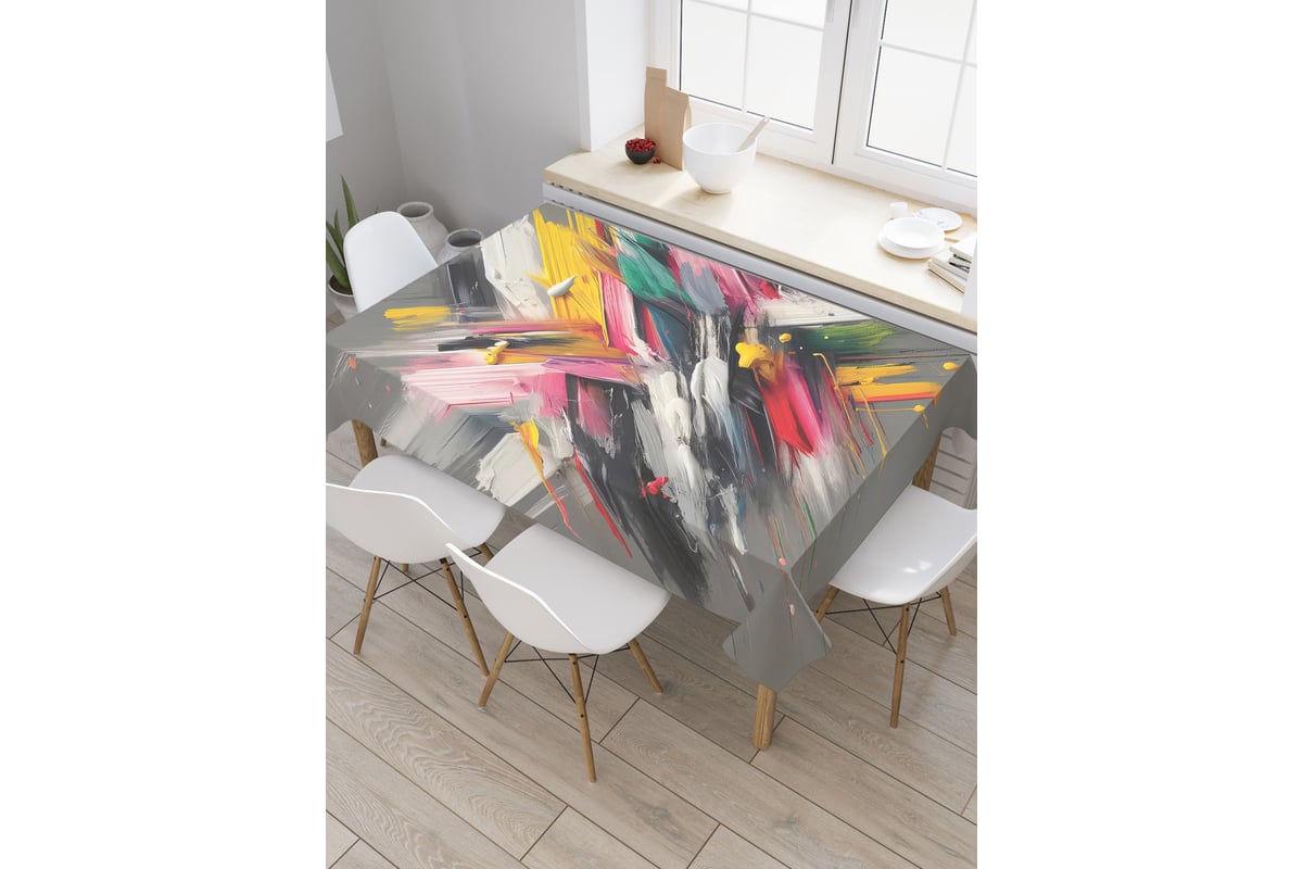 Прямоугольная тканевая скатерть на стол JoyArty с рисунком "Искусство", 120 на 145 см, tc_sd3522 ...