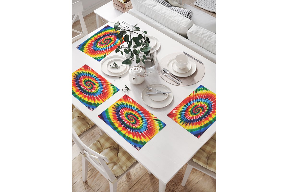 Салфетки на стол для сервировки прямоугольные, плейсмат JoyArty "Магический круг", 32x46 см, в ...