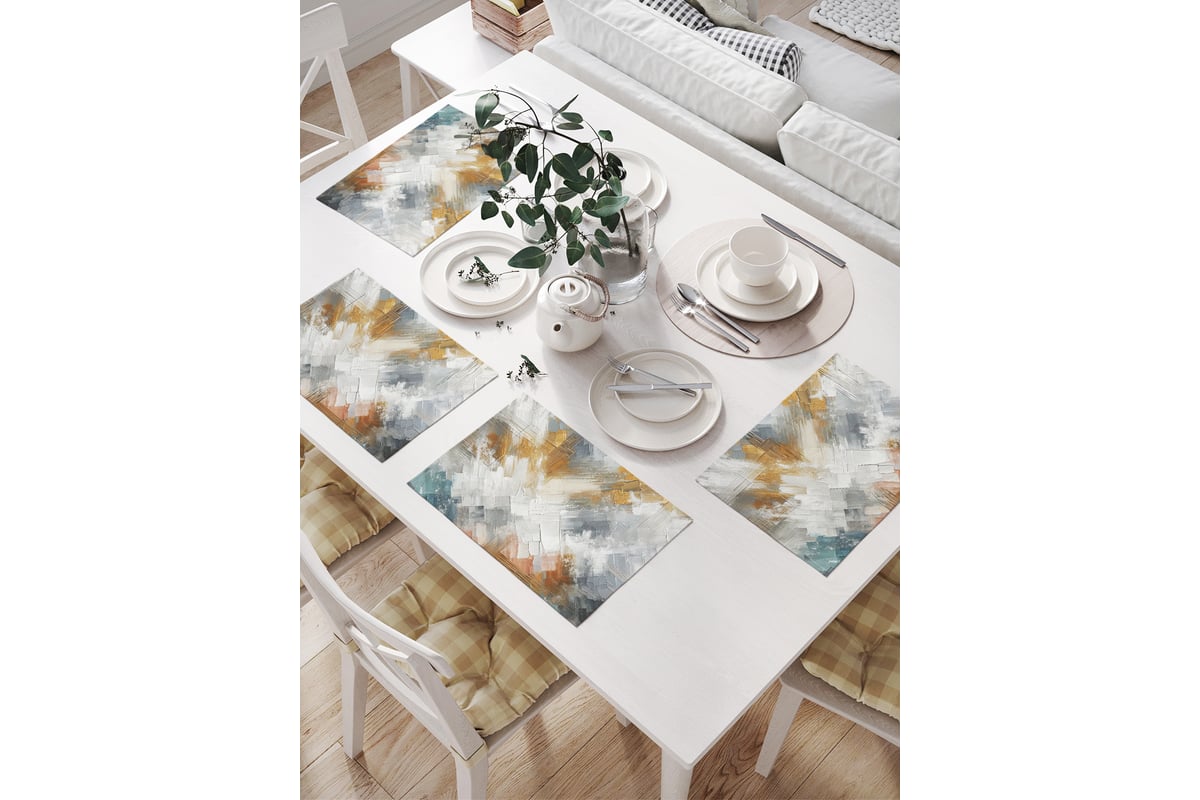 Салфетки на стол для сервировки прямоугольные, плейсмат JoyArty "Современность", 32x46 см, в ...