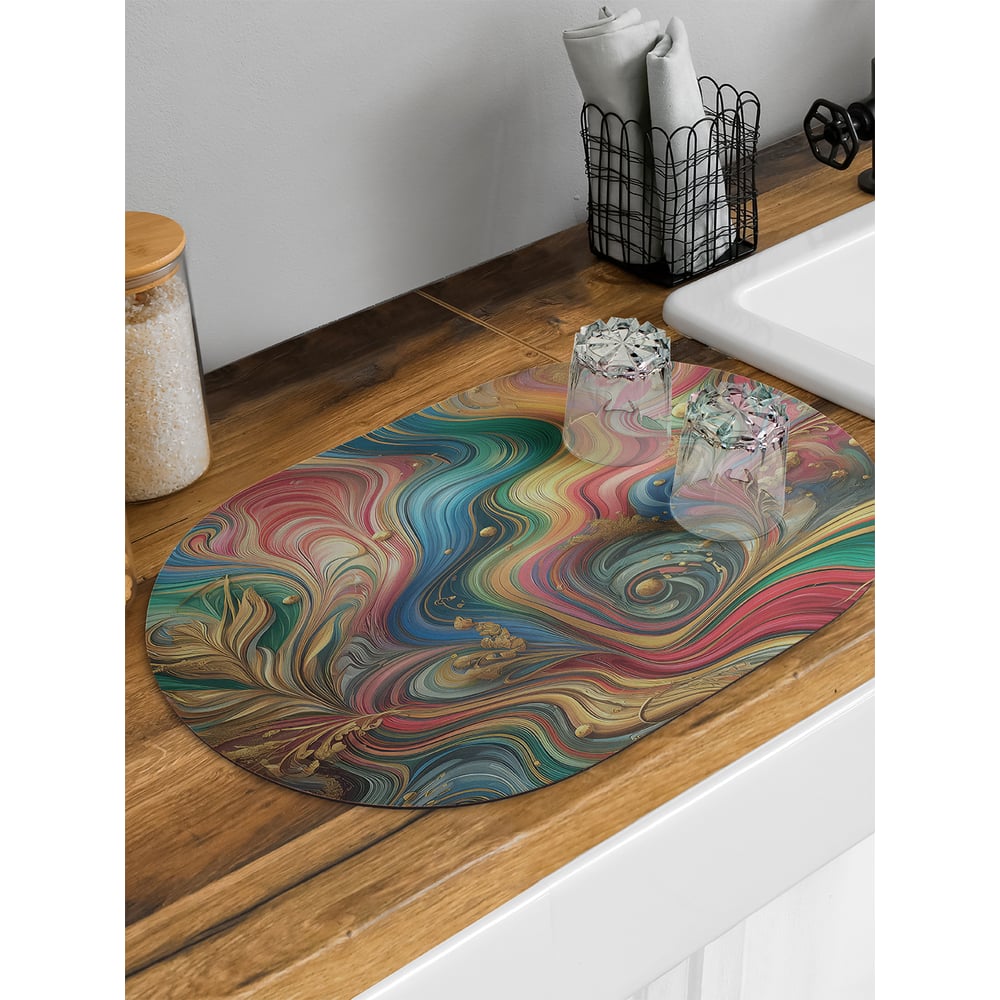 Коврик для сушки посуды JoyArty Восточные мотивы овальный 58x38 см sbm_sd3572_58x38 - выгодная ...