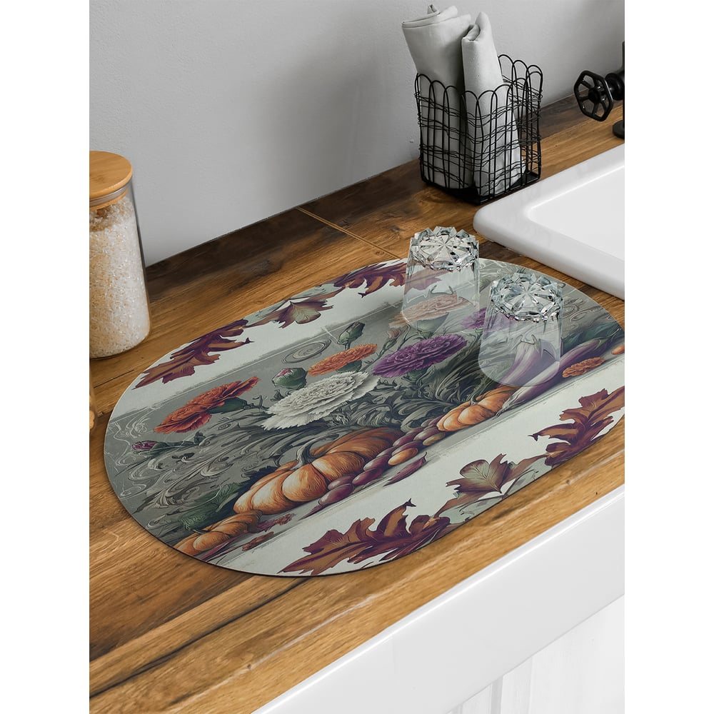 Коврик для сушки посуды JoyArty Осенние мотивы овальный 58x38 см sbm_sd3429_58x38 - выгодная ...