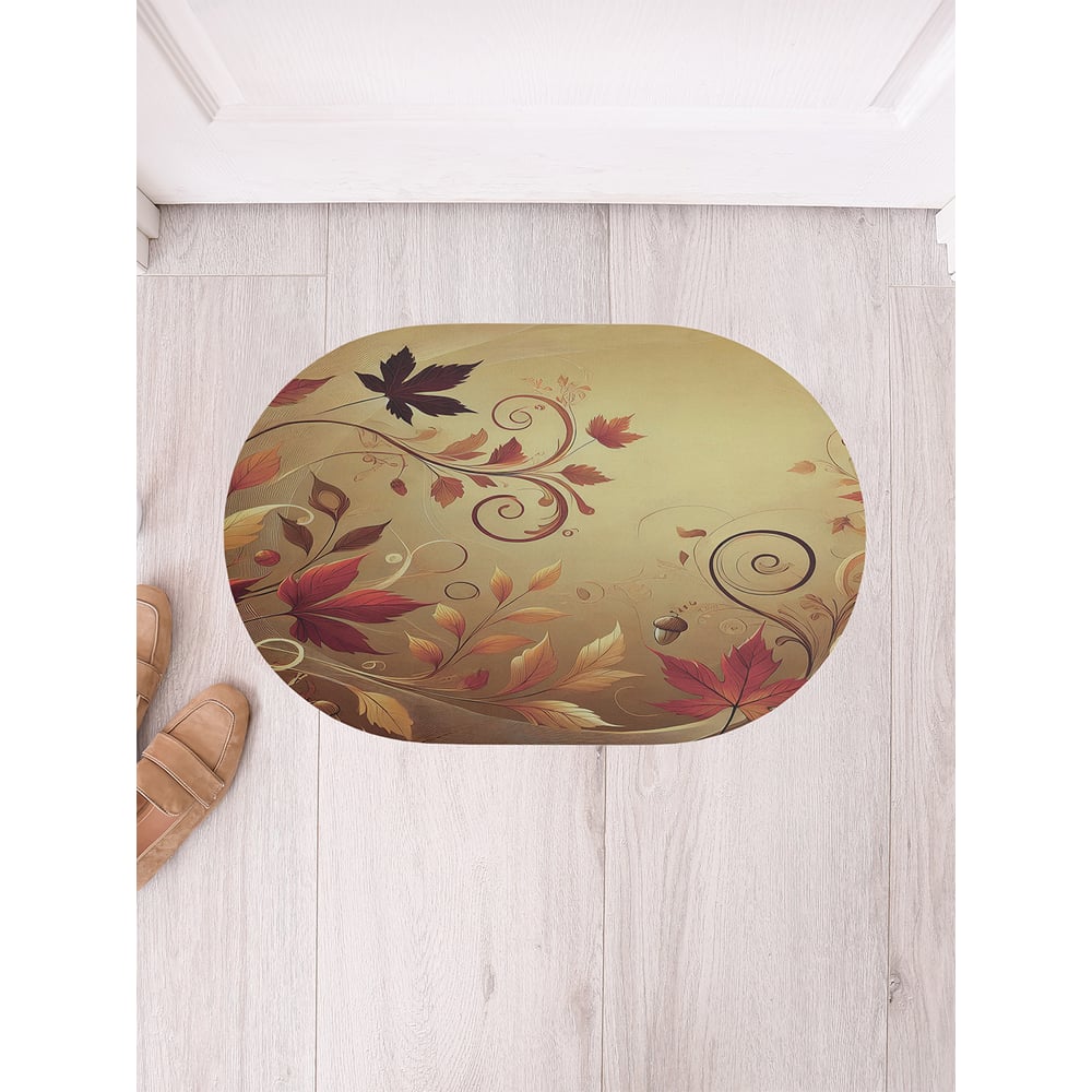 Коврик в прихожую JoyArty овальный Листья на ветру 58x38 см sbm_sd4008_58x38 - выгодная цена ...