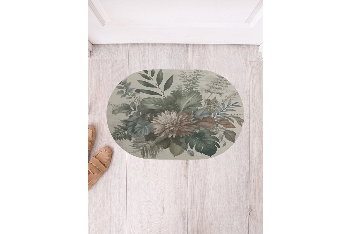Коврик в прихожую JoyArty овальный Винтажные цветы 58x38 см sbm_sd3553_58x38 - выгодная цена ...