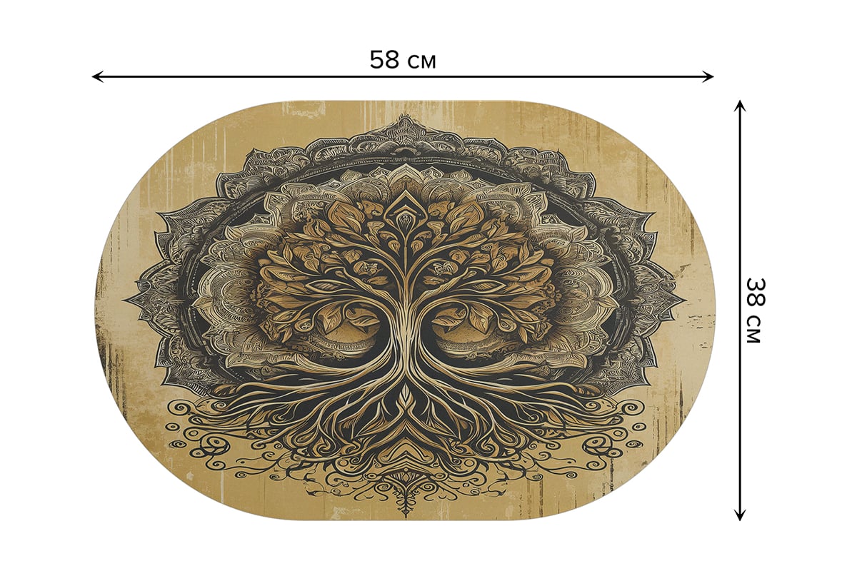 Коврик в прихожую JoyArty овальный Дерево жизни 58x38 см sbm_sd3506_58x38 - выгодная цена ...