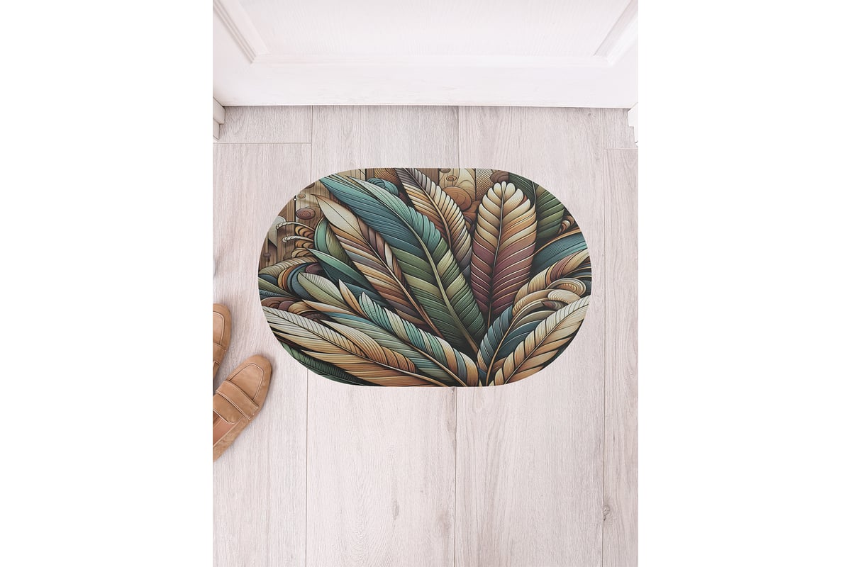 Коврик в прихожую JoyArty овальный Перья птиц 58x38 см sbm_sd3458_58x38 - выгодная цена, отзывы ...