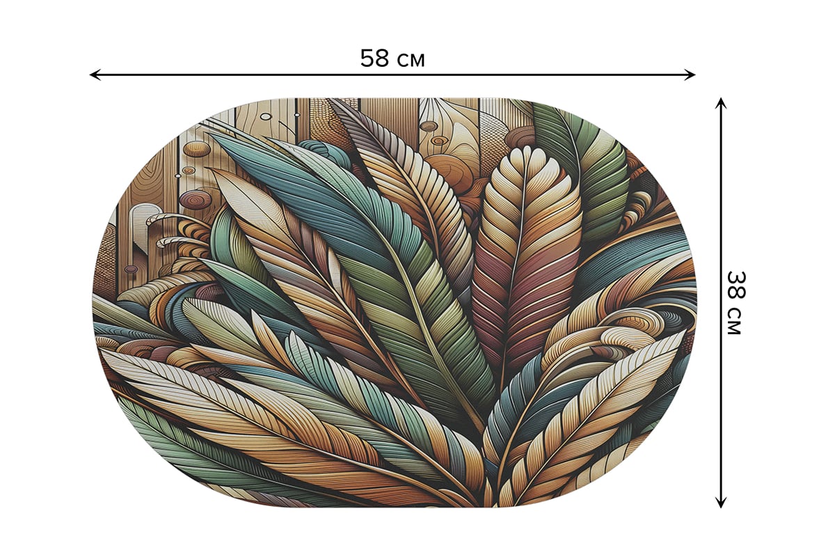 Коврик в прихожую JoyArty овальный Перья птиц 58x38 см sbm_sd3458_58x38 - выгодная цена, отзывы ...