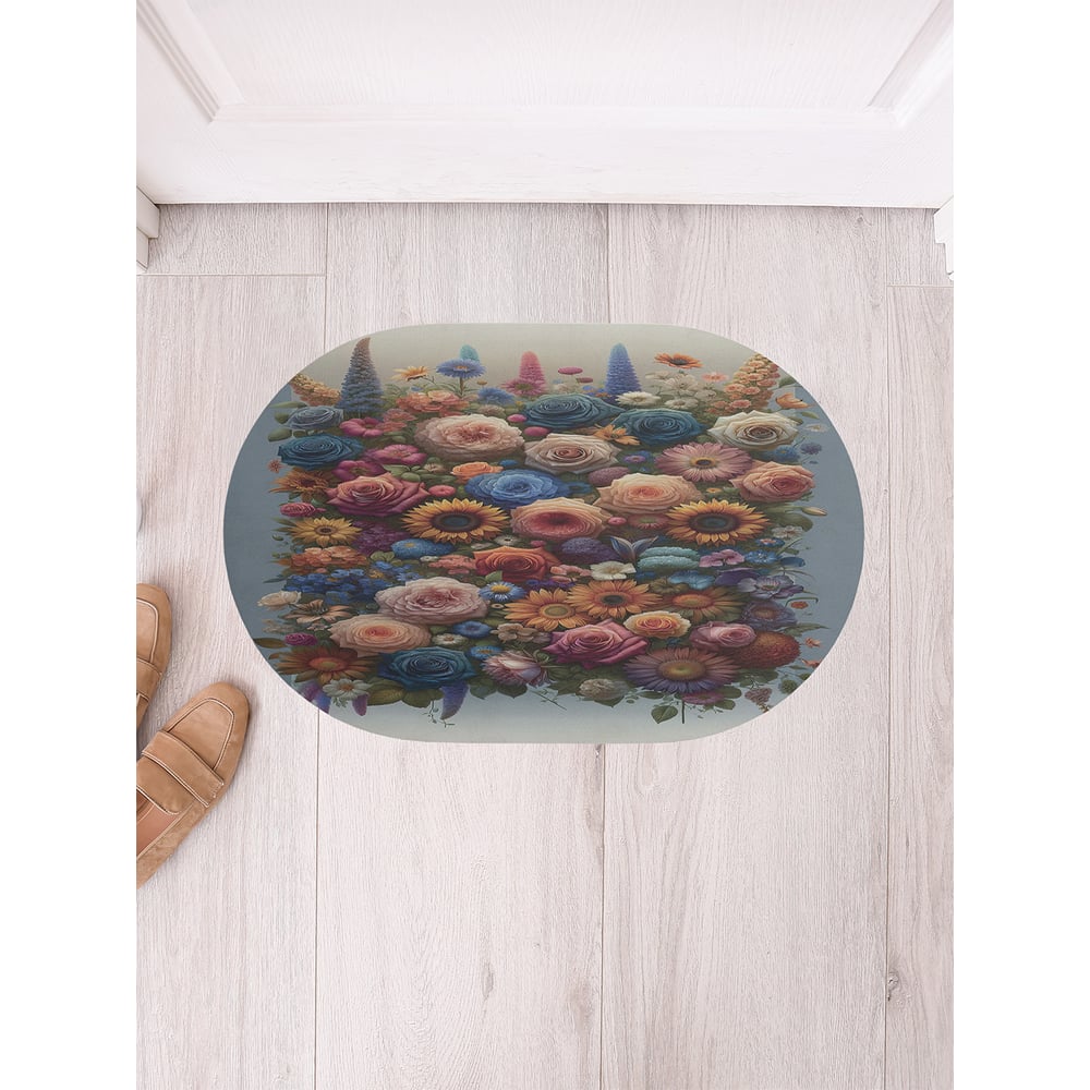 Коврик в прихожую JoyArty овальный Цветочные мотивы 58x38 см sbm_sd3421_58x38 - выгодная цена ...