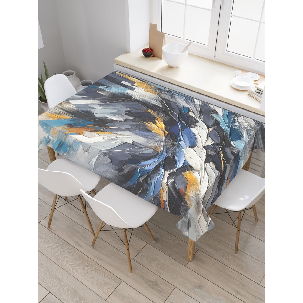 Прямоугольная тканевая скатерть на стол с рисунком JoyArty Акварель кистью 145х180 см tc_sd3464 ...