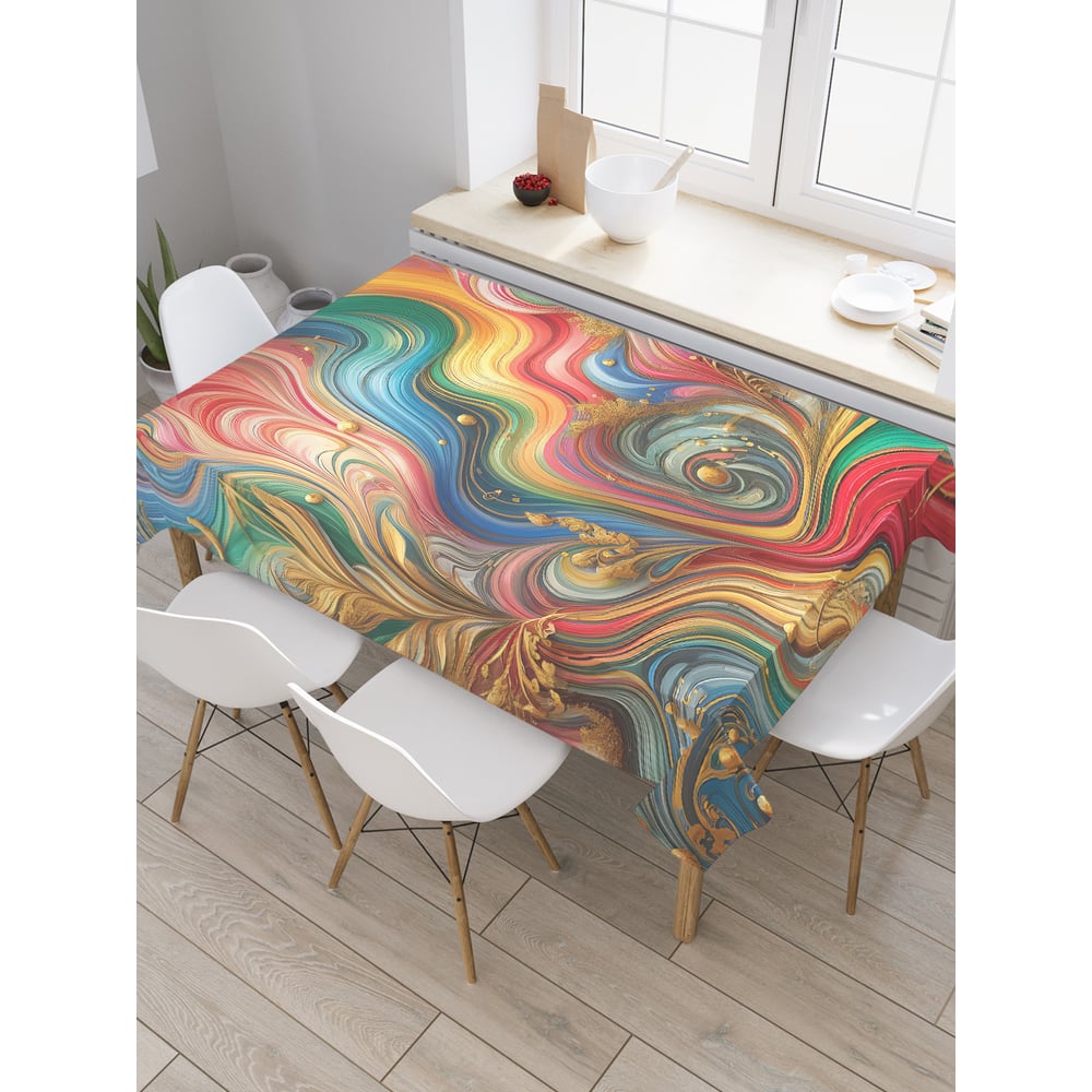 Прямоугольная тканевая скатерть на стол с рисунком JoyArty Восточные мотивы 145х180 см tc_sd3572 ...