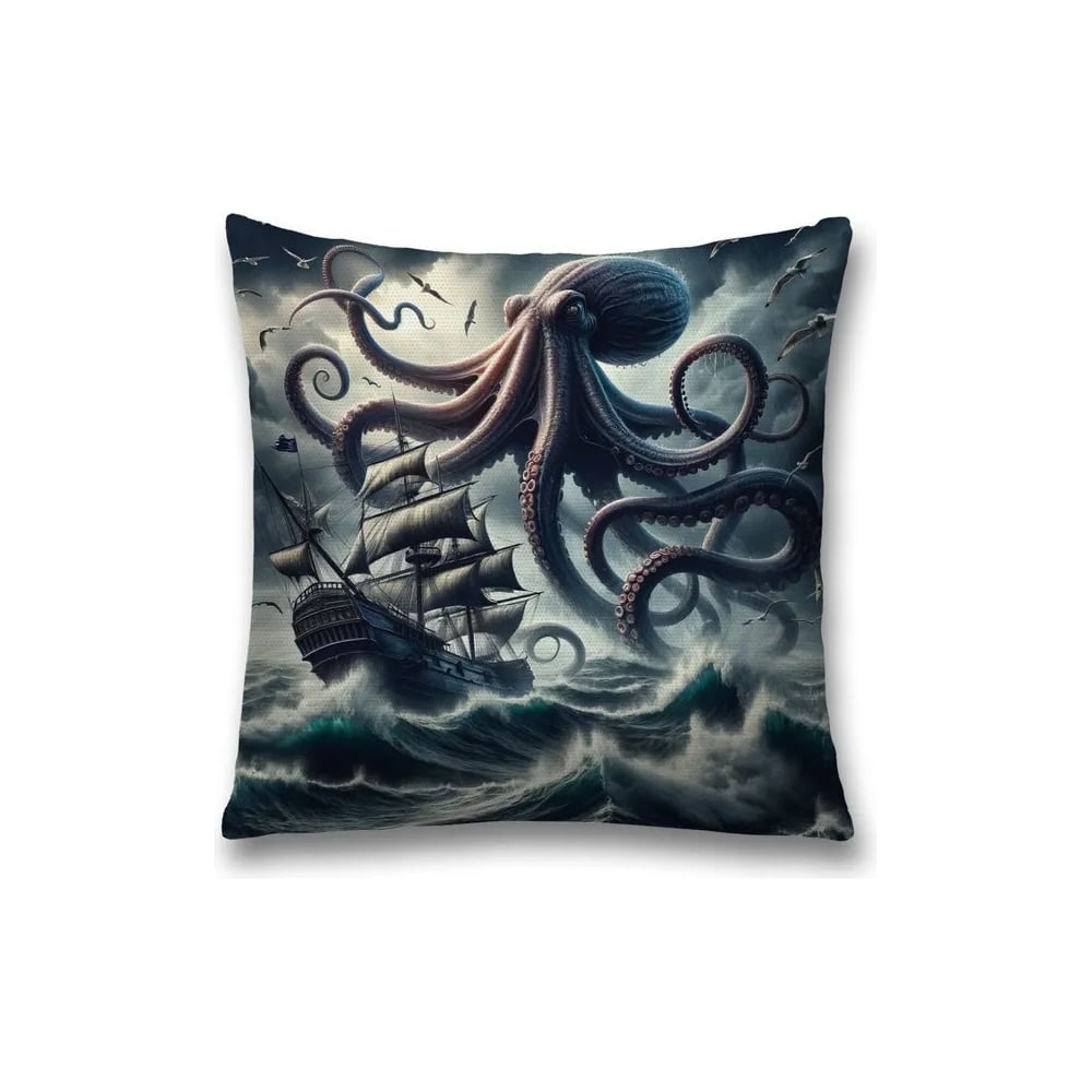 Декоративная наволочка на молнии JoyArty Гигант осьминог 45x45 см sl_sd3486 - выгодная цена ...