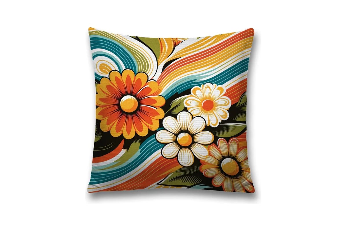 Декоративная наволочка на молнии JoyArty Раскраска цветов 45x45 см sl_sd3549 - выгодная цена ...