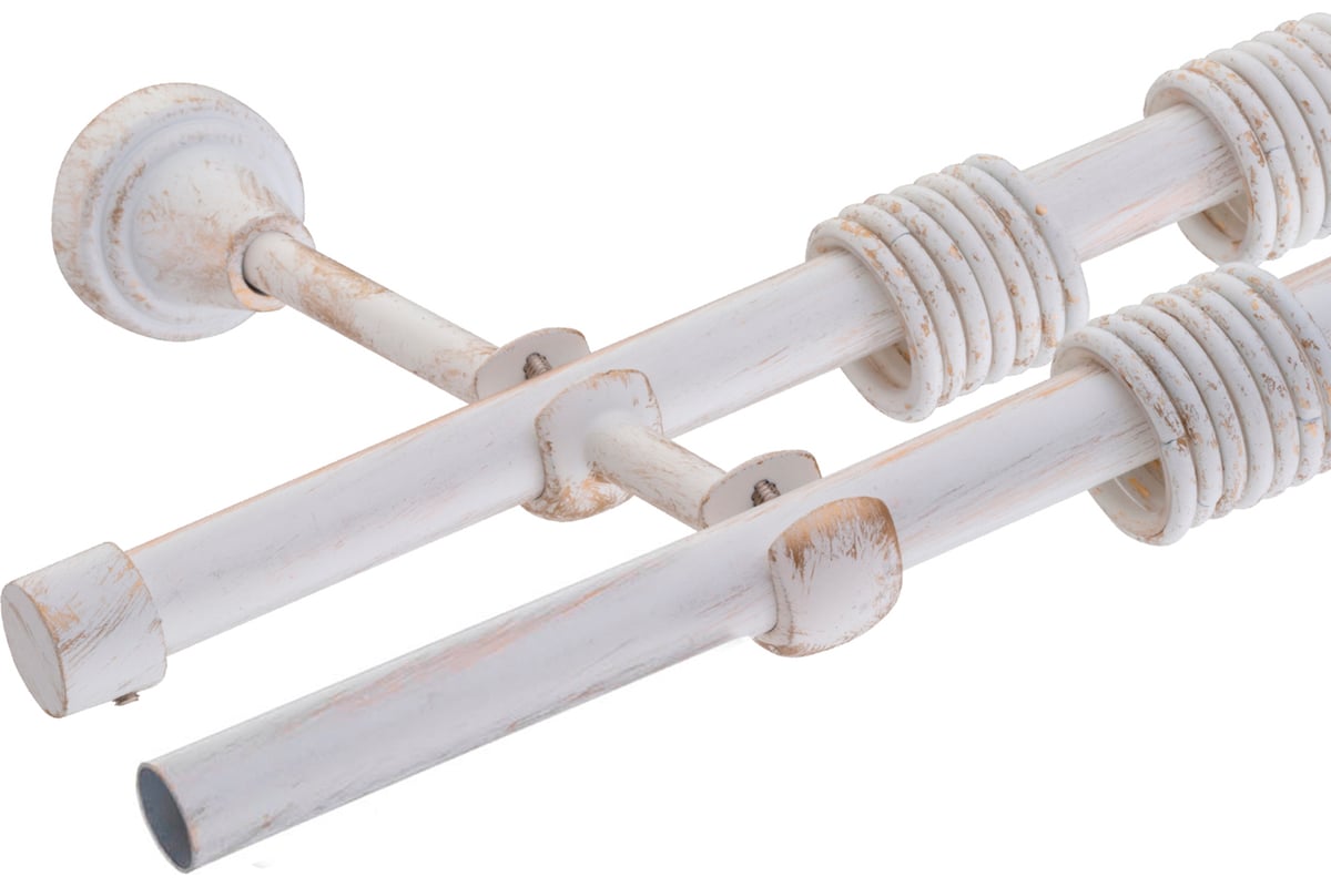 Двойной карниз DDA DIY 16 мм, в коробе, открытый кронштейн, белое ...