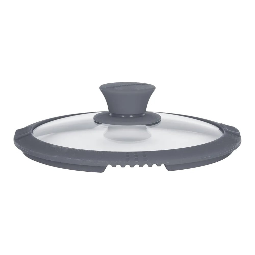 Стеклянная крышка Master House Белла-18 с силиконовым ободом, серая ...