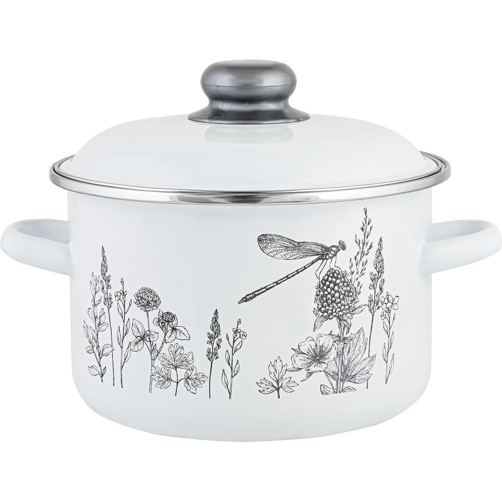 Цилиндрическая эмалированная кастрюля appetite FLORA-2 4 л 1RD201M ...
