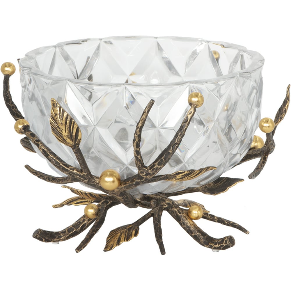 Фруктовница конфетница Bogacho Весна 59002 бронзовый выгодная цена отзывы характеристики