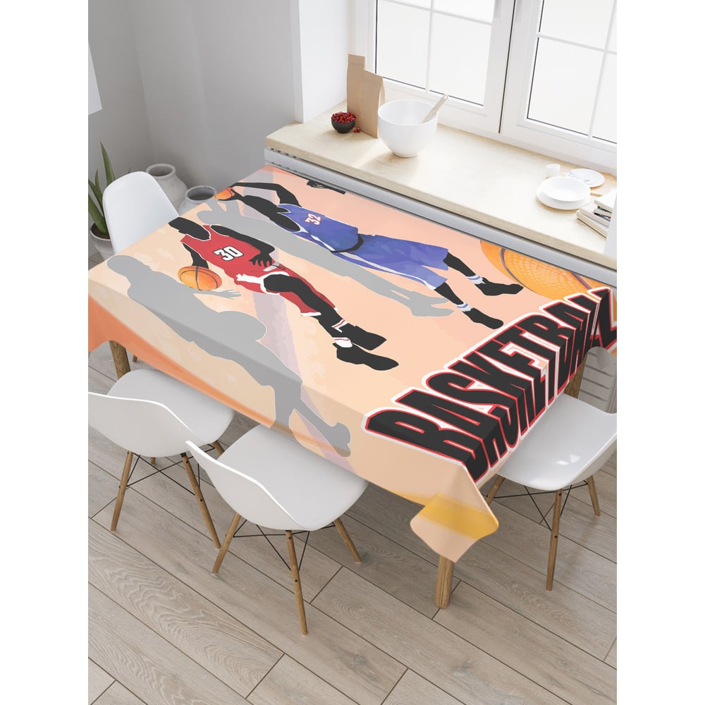 Прямоугольная скатерть JOYARTY Баскетбольный матч из сатена tc_16530_120x145 - выгодная цена ...