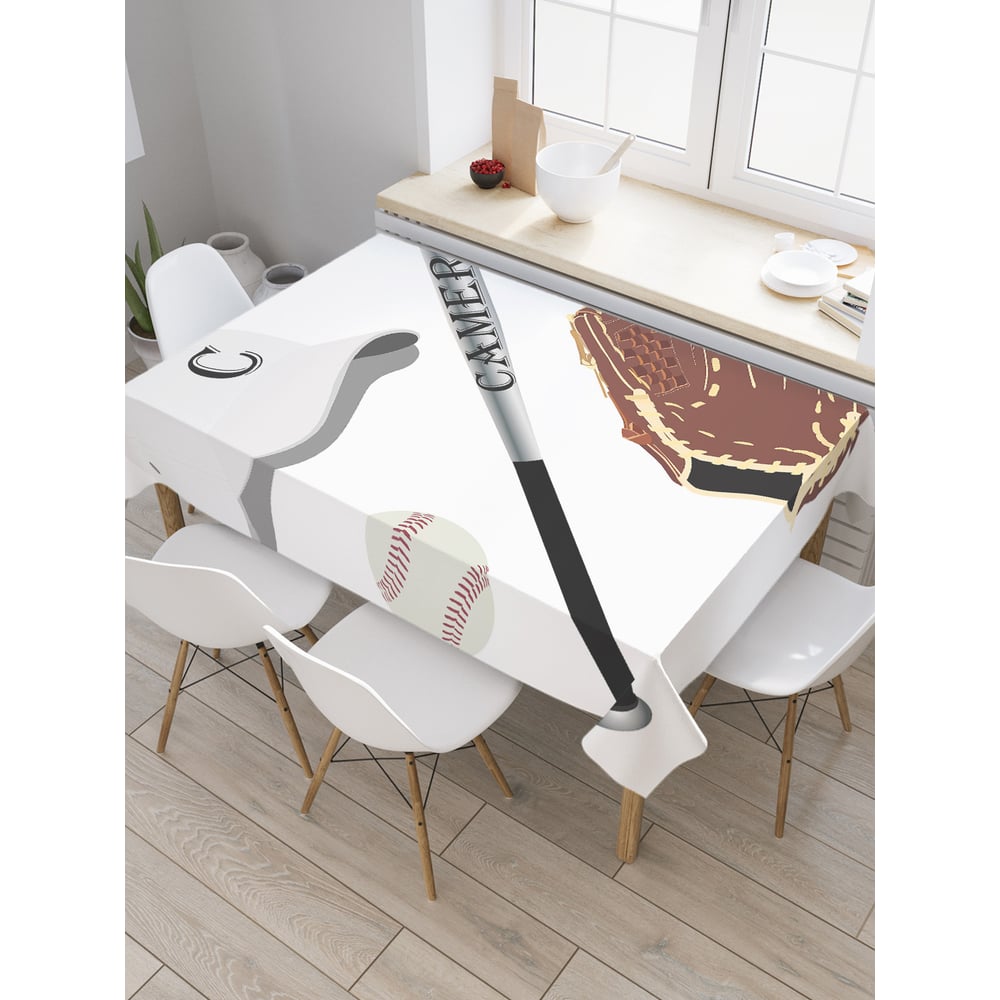 Прямоугольная скатерть JOYARTY Бейсбольное снаряжение из сатена tc_3962_120x145 - выгодная цена ...