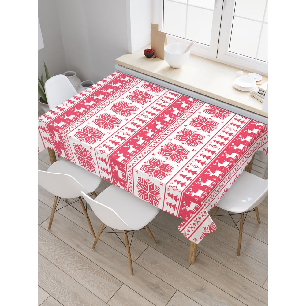 Прямоугольная скатерть JoyArty Новогодний узор из сатена tc_50946_120x145 - выгодная цена ...