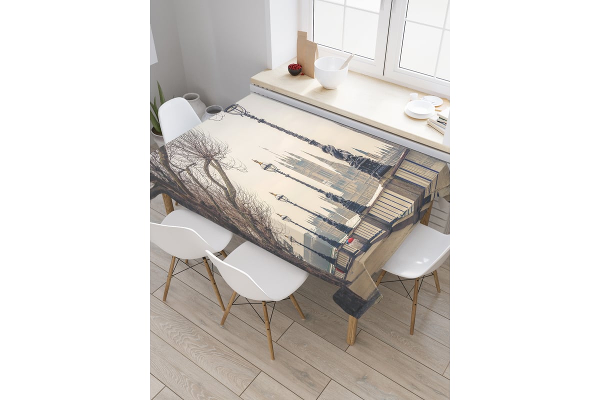 Прямоугольная скатерть JoyArty Лондонская набережная из сатена tc_9408_120x145 - выгодная цена ...