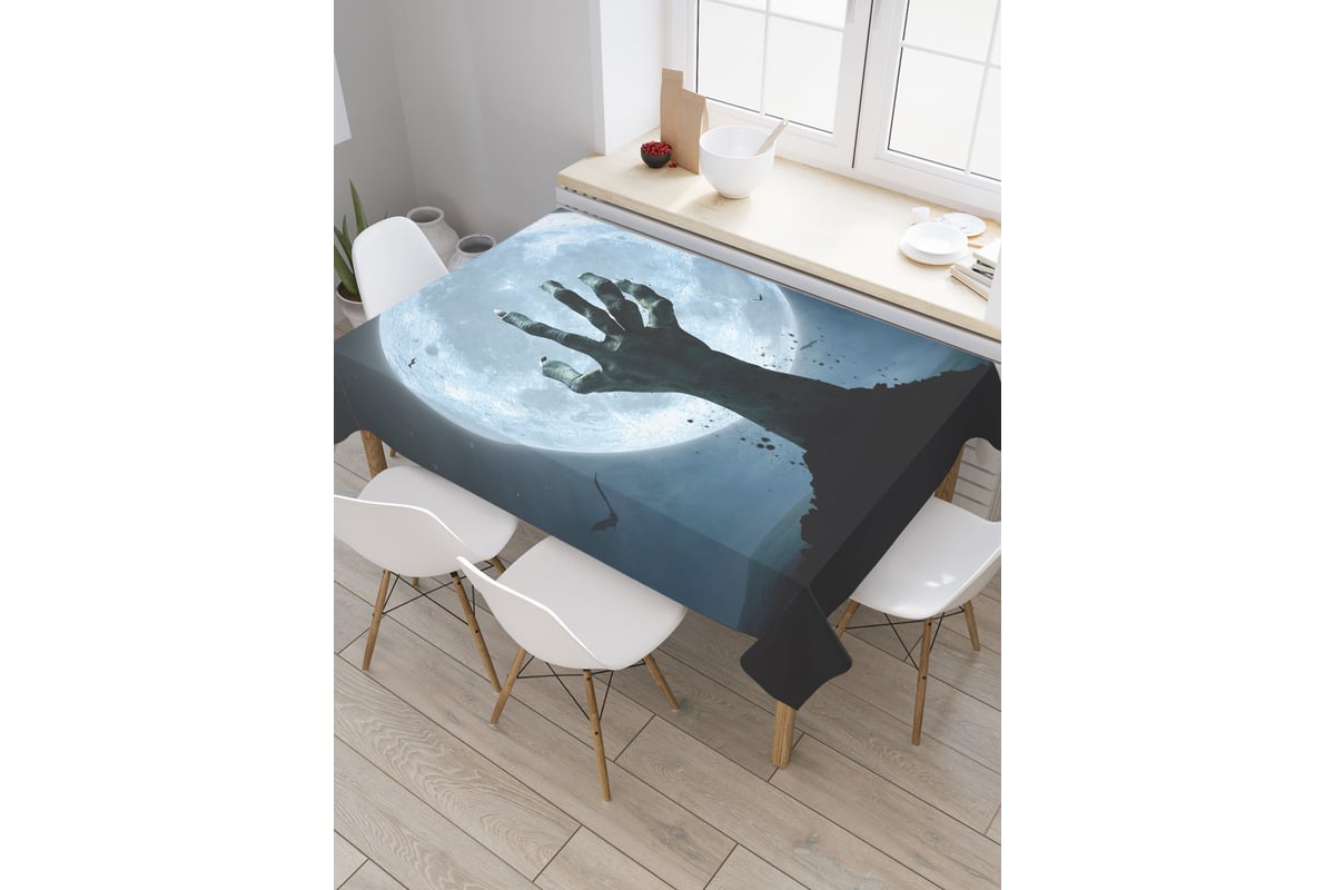 Прямоугольная скатерть JoyArty Рука зомби из сатена tc_18819_120x145 - выгодная цена, отзывы ...