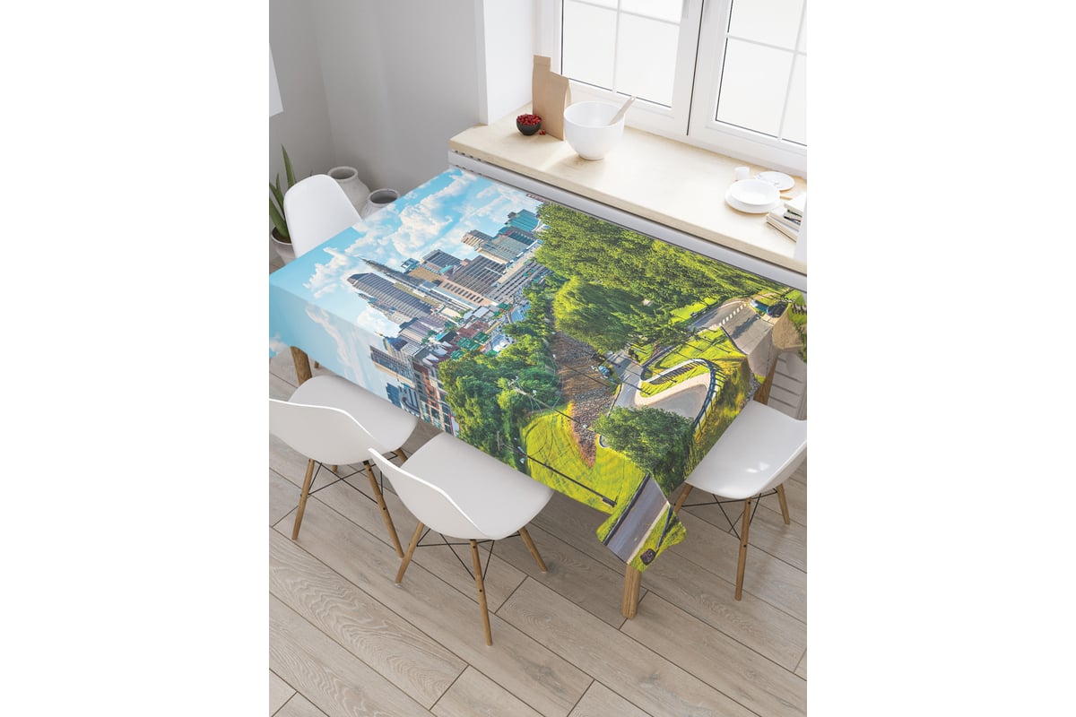 Прямоугольная скатерть JoyArty Городской парк из сатена tc_36781_120x145 - выгодная цена, отзывы ...