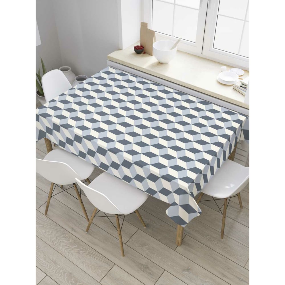 Прямоугольная скатерть JoyArty Мелкий кубизм из сатена tc_36532_120x145 - выгодная цена, отзывы ...