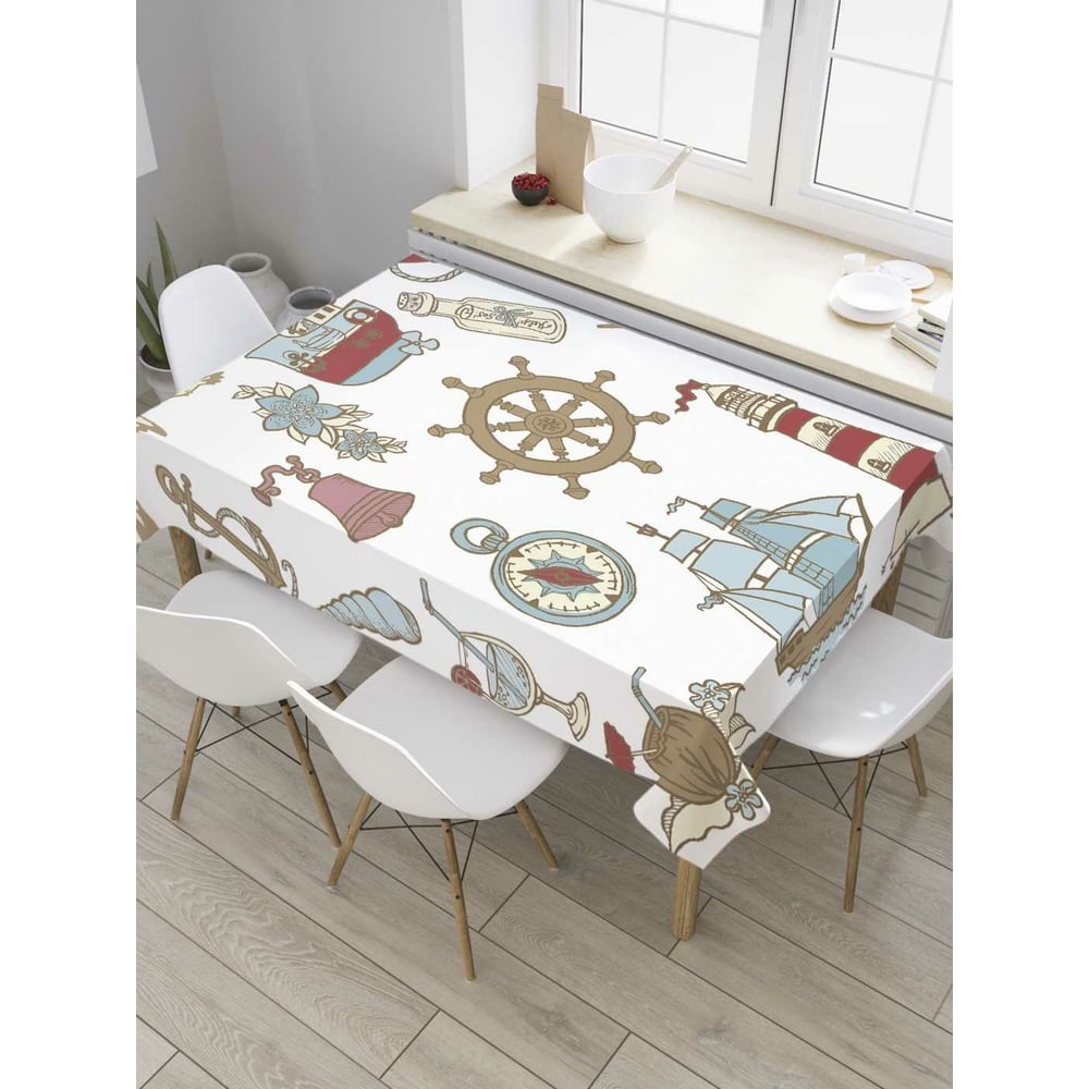 Прямоугольная скатерть JoyArty Морская атмосфера из сатена tc_8736_120x145 - выгодная цена ...