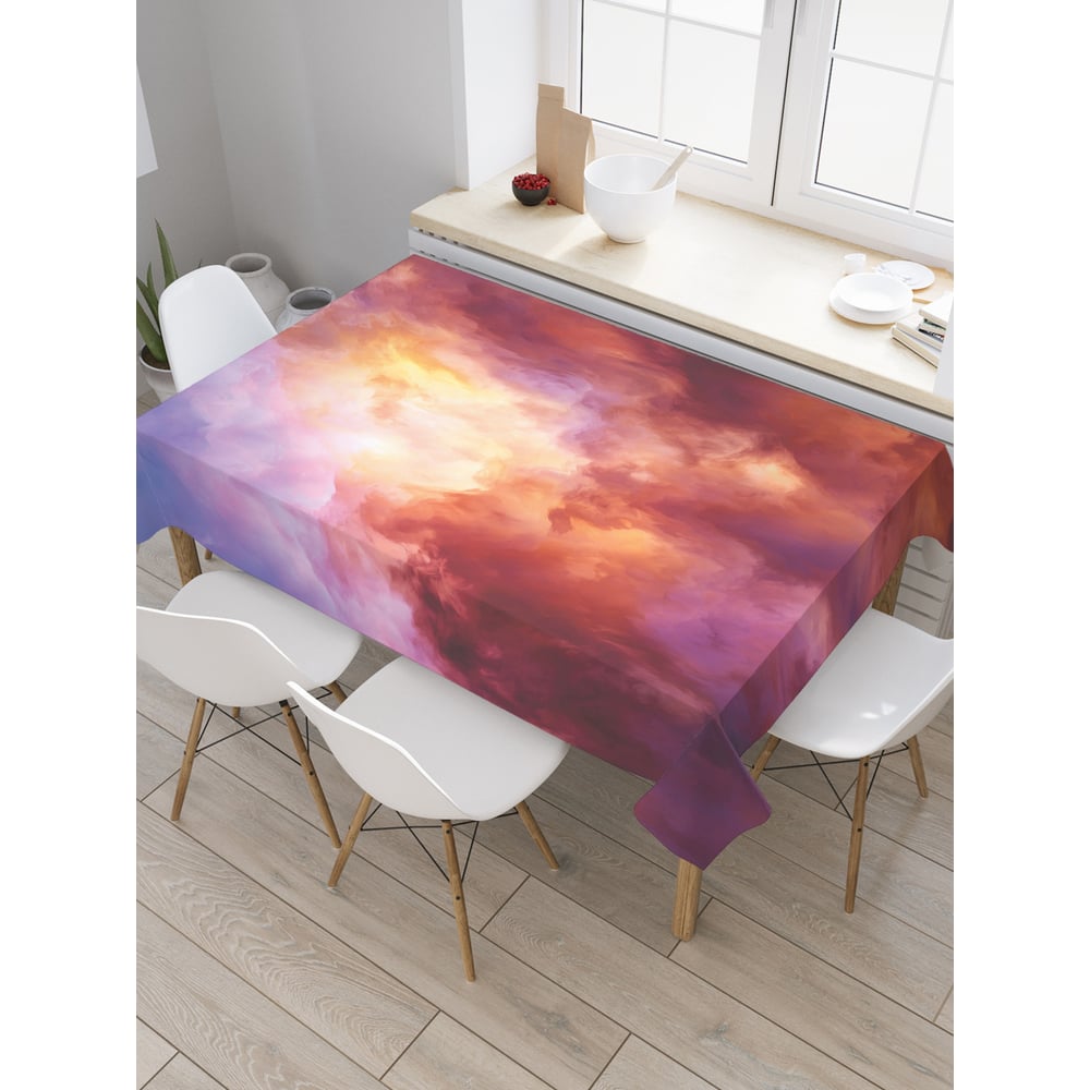 Прямоугольная скатерть JoyArty Предзакатные облака из сатена tc_32727_120x145 - выгодная цена ...
