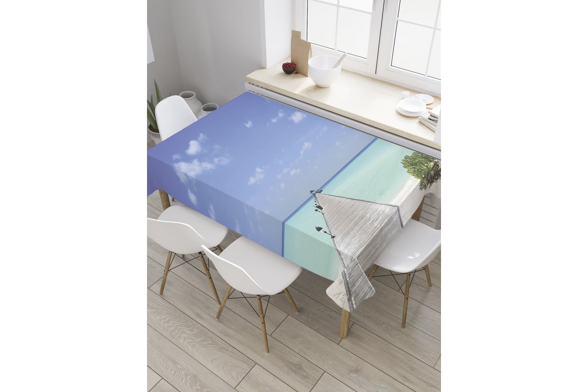 Прямоугольная скатерть JoyArty Длинный пирс из сатена tc_9147_120x145 - выгодная цена, отзывы ...