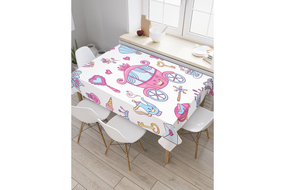 Прямоугольная скатерть JoyArty Заботы принцессы из сатена tc_19089_120x145 - выгодная цена ...