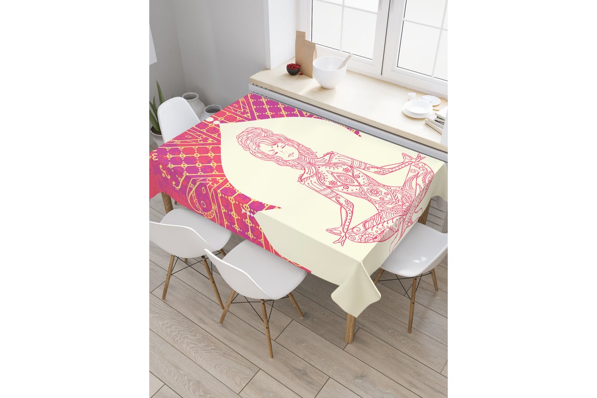 Прямоугольная скатерть JoyArty Жизненная медитация из сатена tc_18782_120x145 - выгодная цена ...