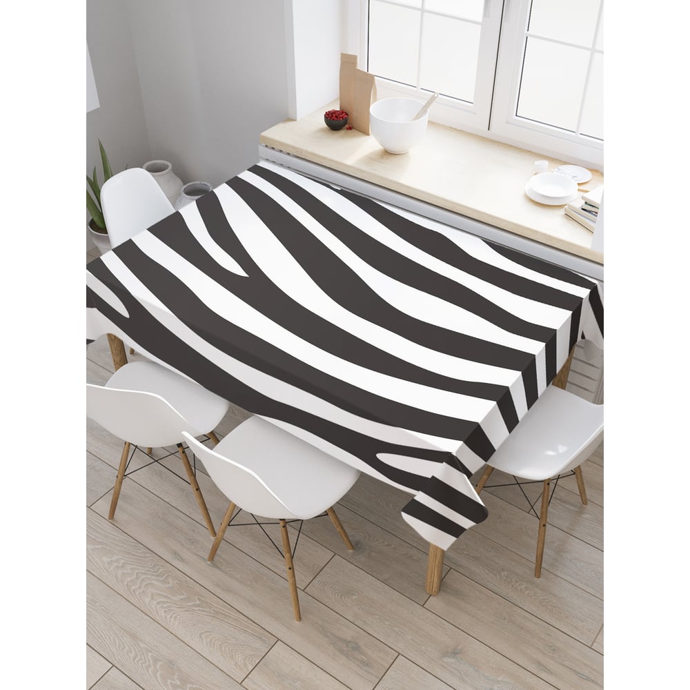 Прямоугольная скатерть JoyArty Расцветка зебры из сатена tc_378797_120x145 - выгодная цена ...
