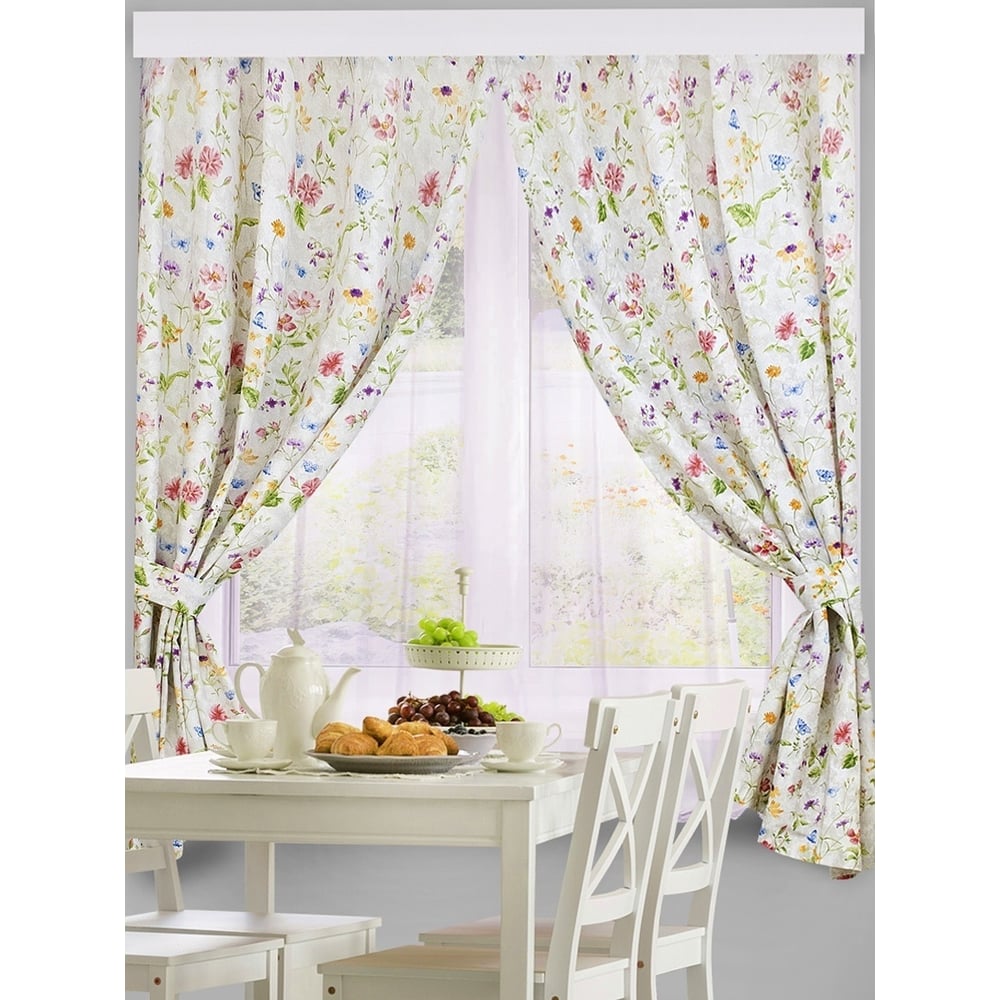 Короткие шторы для кухни Altali коллекция Фиорелла с подхватами ...