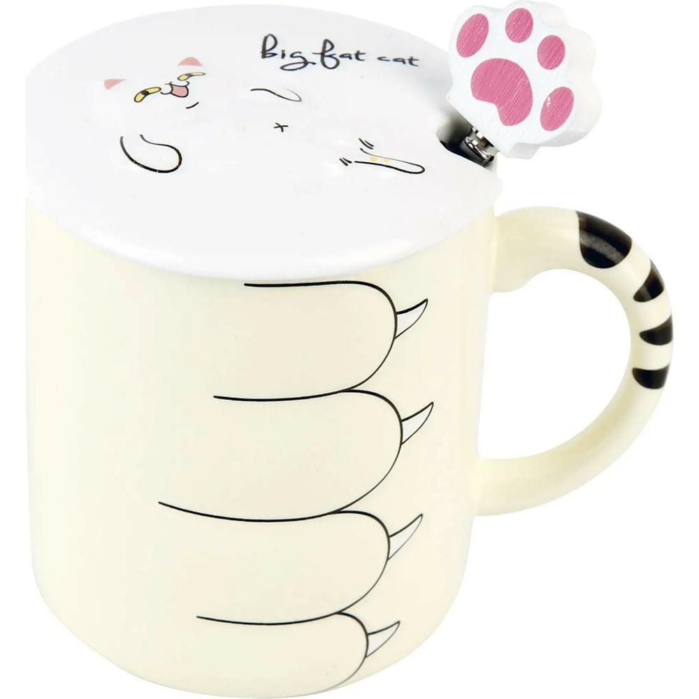 Кружка с крышкой и ложкой Nouvelle Big fat cat, 430 мл 1760184-3 ...