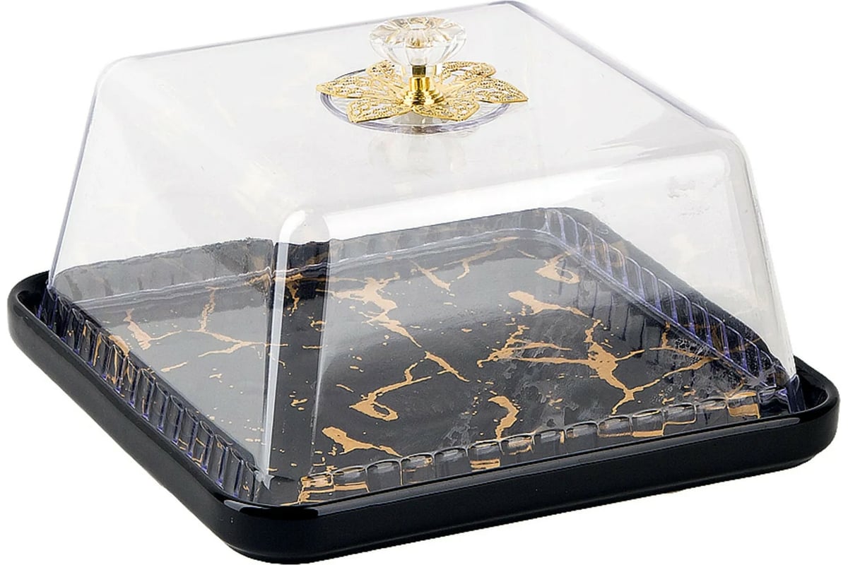 Блюдо с крышкой Nouvelle Черный мрамор, 20,5x20,5 см 1180041 - выгодная ...