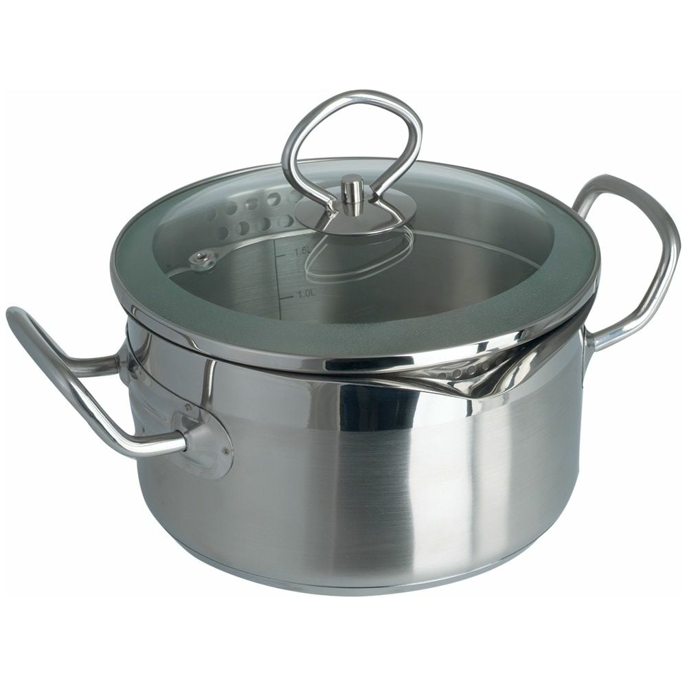 Кастрюля Regent Inox PASTA vitro 1.8 л стеклянная крышка 16x9 см 93-PSv ...
