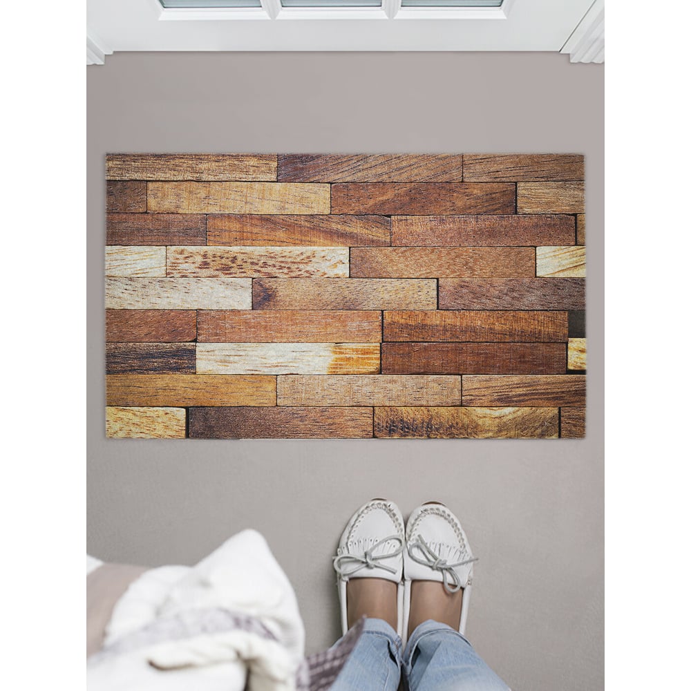 Придверный коврик в прихожую с принтом JOYARTY "гармония досок" 45х75 см door_23506 - выгодная ...