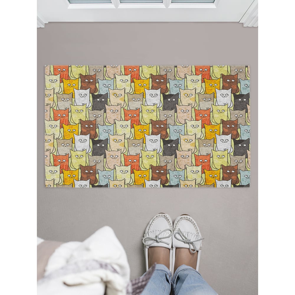 Придверный коврик в прихожую с принтом JOYARTY "котятки" 45х75 см door_32589 - выгодная цена ...