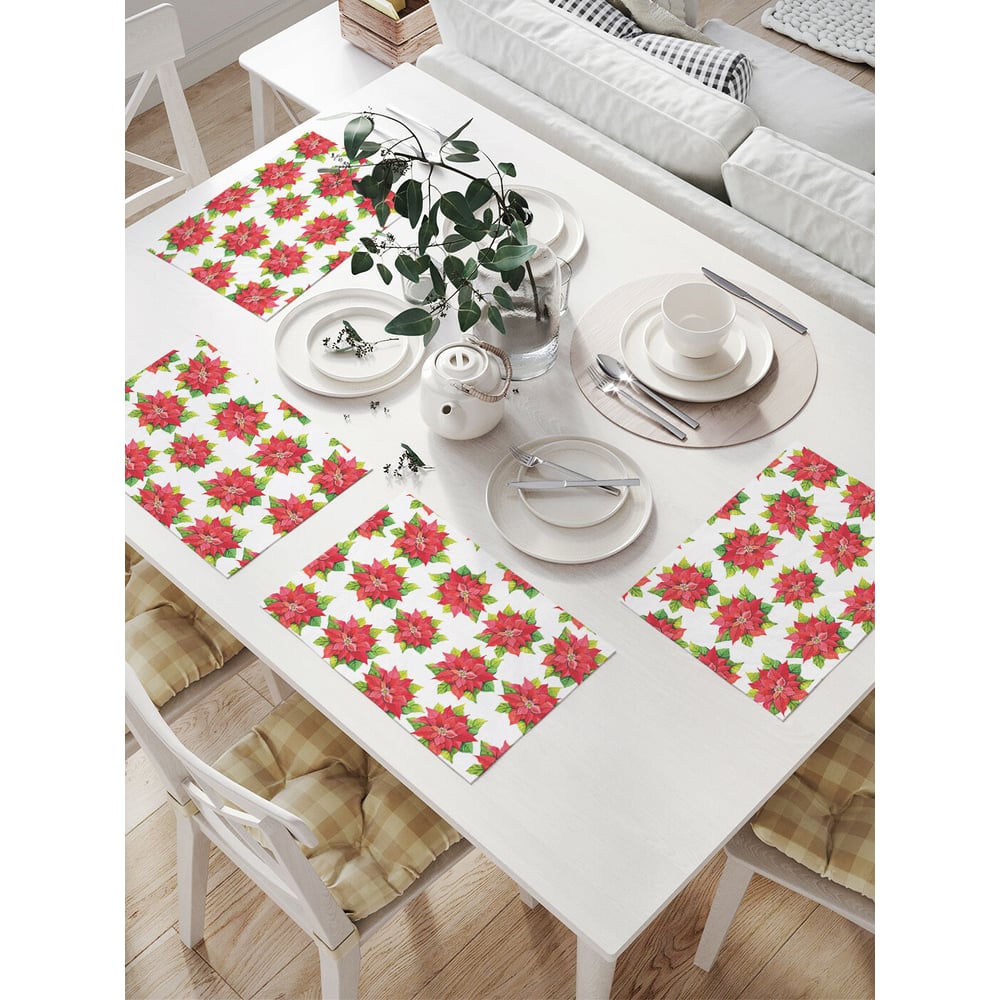 Комплект тканевых салфеток для сервировки стола JOYARTY "акварельная ...